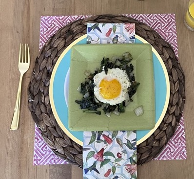 Brunch Place Setting & Sautéed Spinach with Fried Egg Recipe - at the ...
